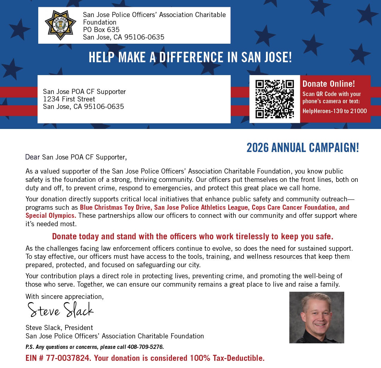 San Jose Police Officers' Association Charitable Foundation - Donate Now!